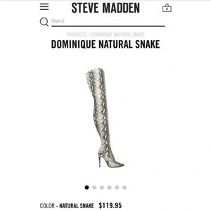 Steve Madden | Shoes | Steve Madden Black And White Snake Thigh High ...